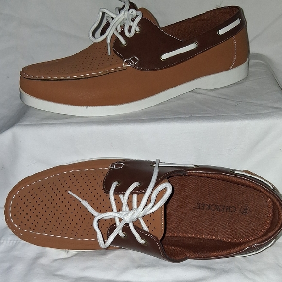 Cherokee | Shoes | Cherokee Mens Tan And Brown Boat Shoes | Poshmark